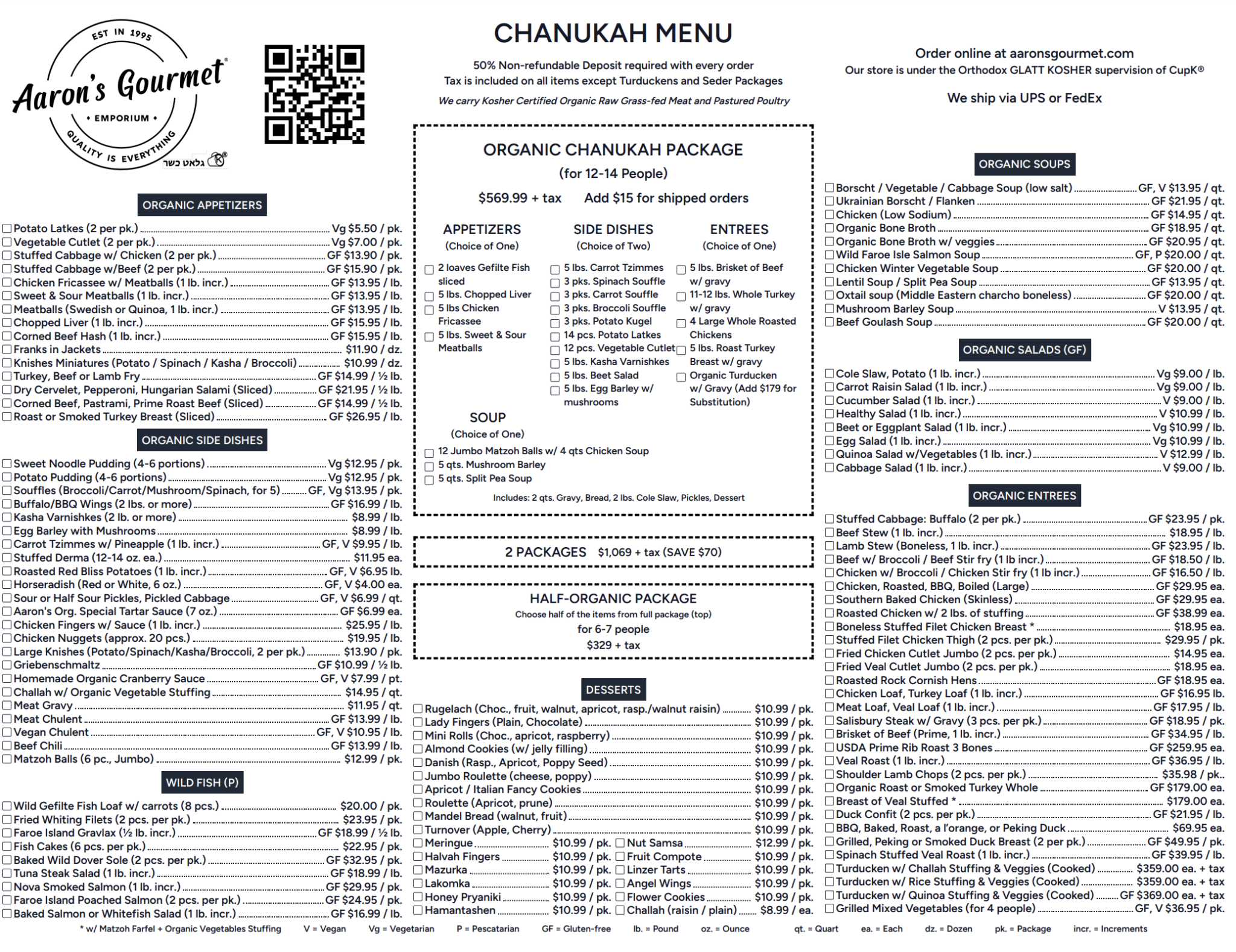 MENUS - Aaron's Gourmet Emporium